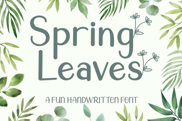 Spring Leaves Font - Free Font