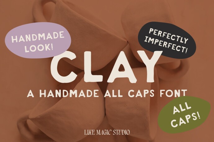 Clay - Handmade All Caps Font - Free Font