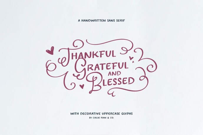 Thankful, Grateful & Blessed Type - Free Font