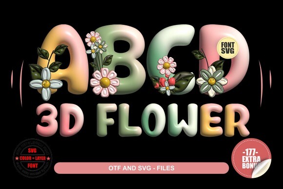 3d Flower Font - Free Font