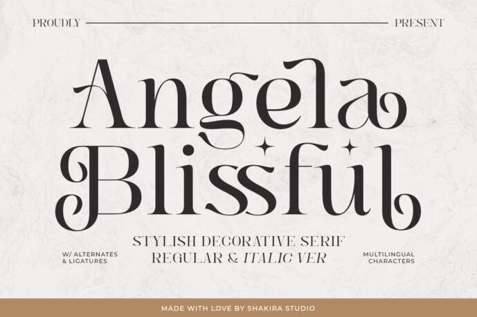 Angela Blissful Font - Free Font