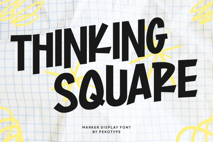 Thinking Square - Marker Font - Free Font
