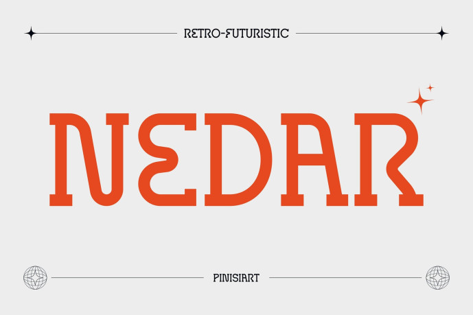 Nedar – Retro Futuristic Display Typeface - Free Font