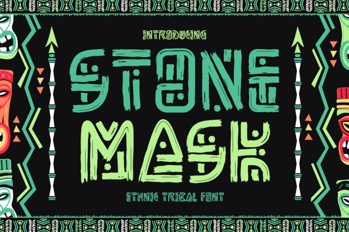 Stone Mask Ethnic Tribal Font - Free Font