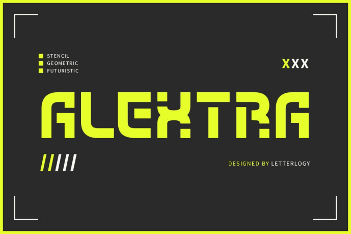 Alextra – Futuristic Stencil Font - Free Font