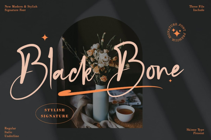 Black Bone Script Font - Free Font