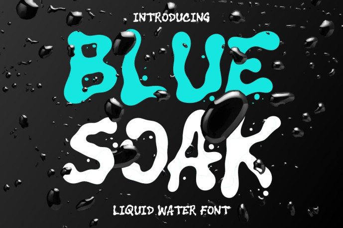 Blue Soak Display Water Font - Free Font