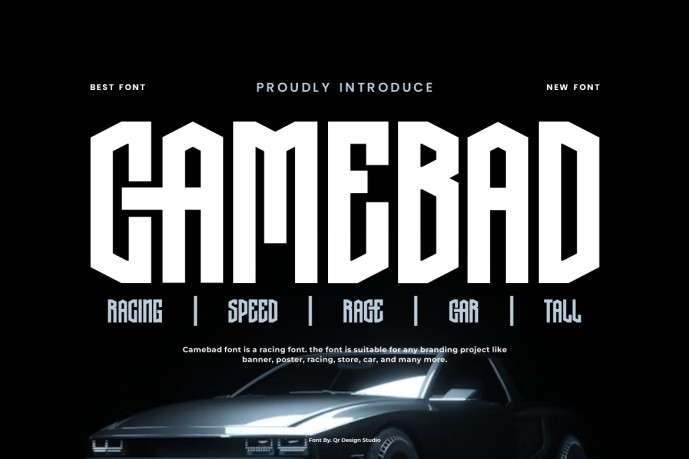 Camebad - Racing Car Font - Free Font