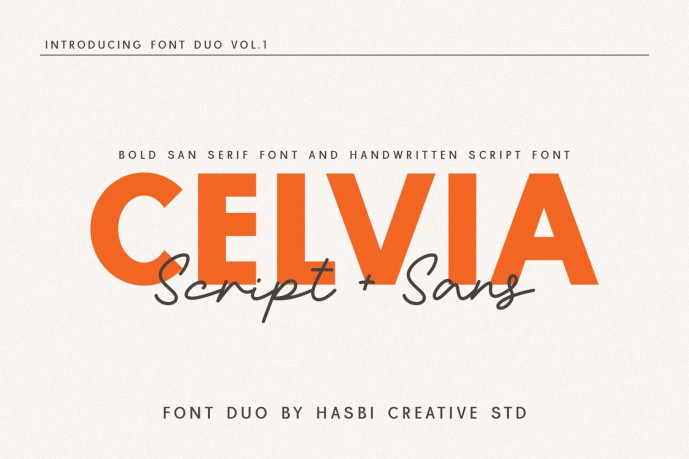 Celvia Script & Sans Font - Free Font
