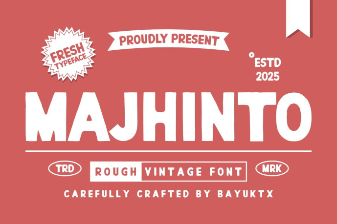 Majhinto - Rough Vintage Font - Free Font