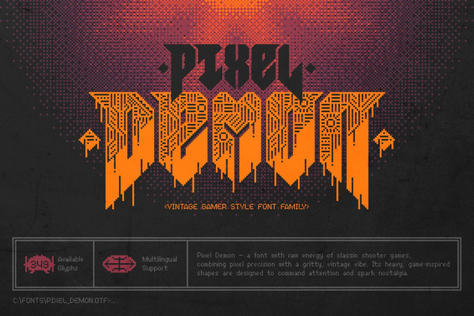 Pixel Demon Display Font - Free Font