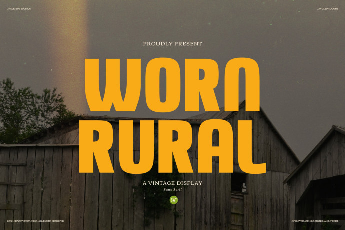 Worn Rural Font - Free Font