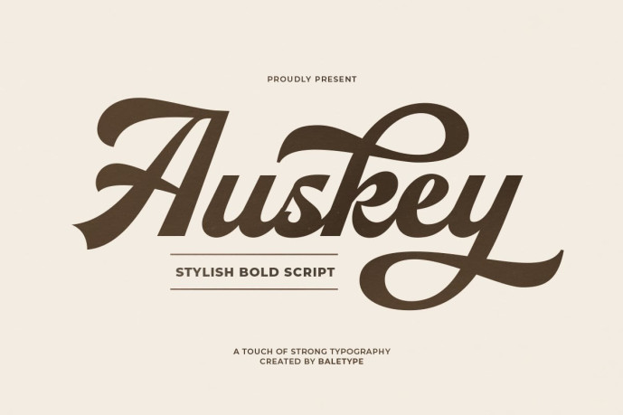 Auskey - Stylish Bold Script Font - Free Font