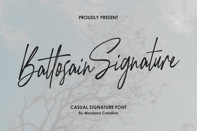 Battosain Signature Script Font - Free Font