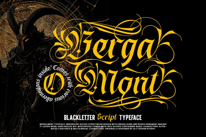 Berga Mont Gothic Display Font - Free Font