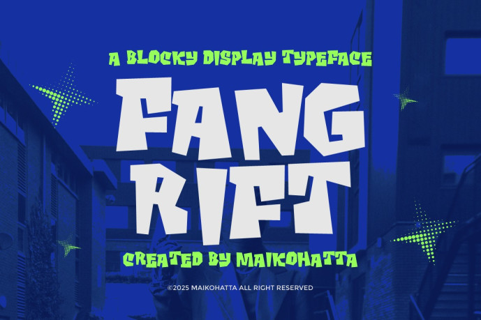 Fang Rift – Bold Blocky Display Font - Free Font