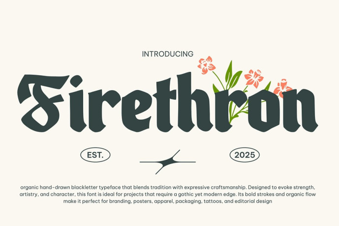 Firethron – Organic Typeface - Free Font