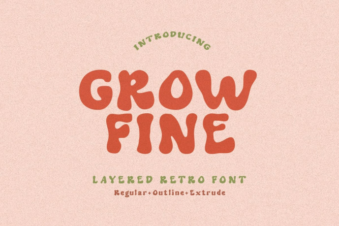 Grow Fine - Layered Retro Fonts - Free Font