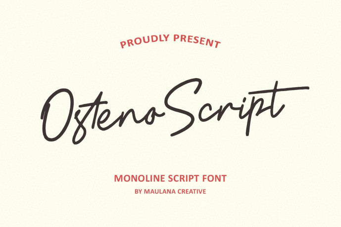 Osteno Monoline Script Font - Free Font