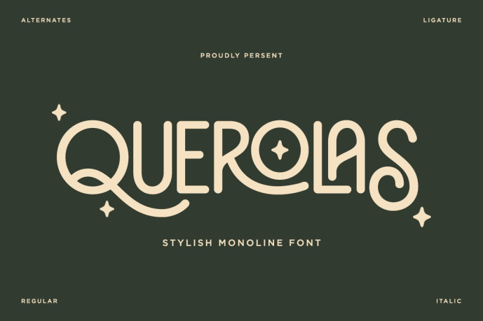 Querolas - Stylish Monoline Font - Free Font