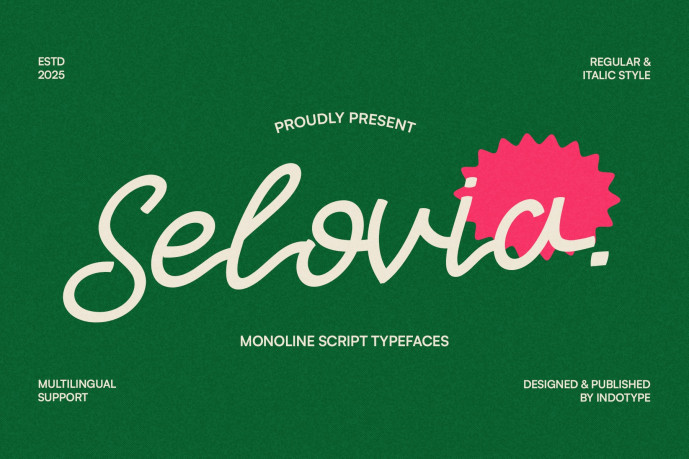 Selovia - Monoline Script Typeface - Free Font