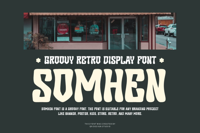 Somhen - Groovy Retro Font - Free Font