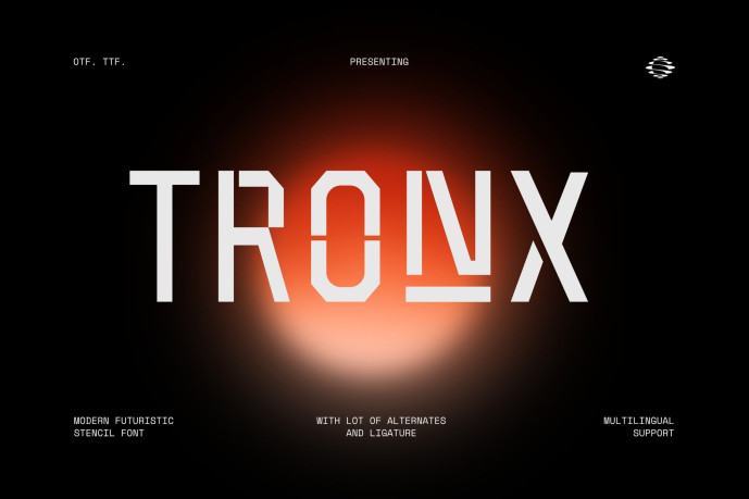 Tronx - Modern Stencil Font - Free Font