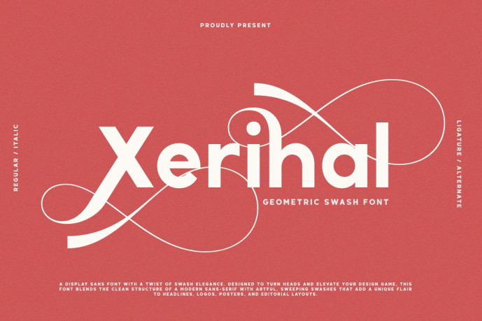 Xerihal - Geometric Swash Font - Free Font