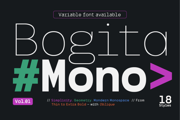 Bogita Mono Font Family - Free Font