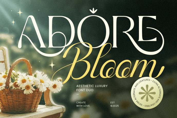 Adore Bloom Font Duo - Free Font