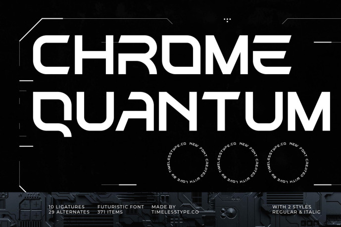 Chrome Quantum Font - Free Font