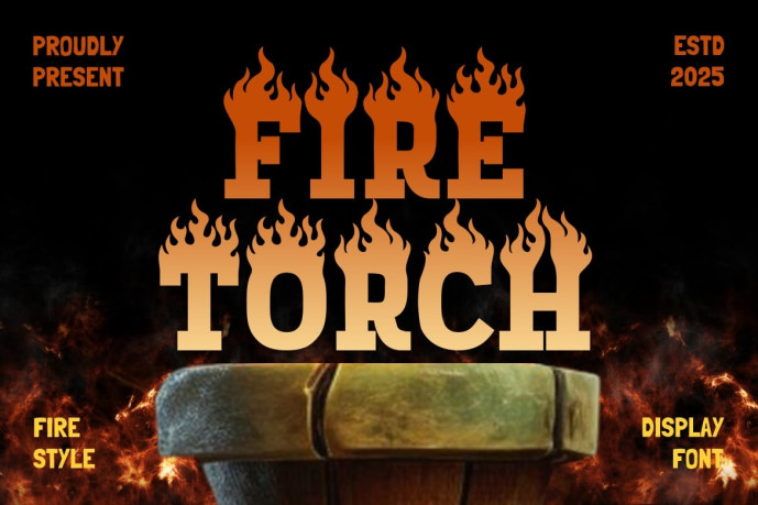 Fire Torch Flame Font - Free Font