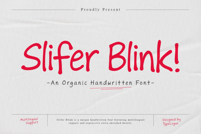 Slifer Blink - Organic Handwritten Font - Free Font