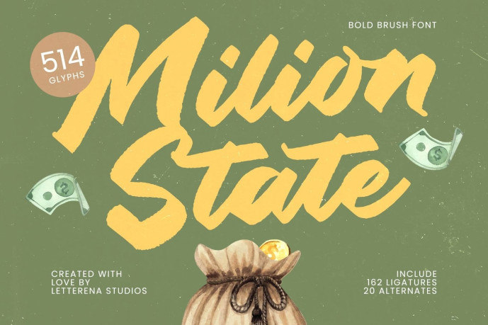 Milion State – Bold Brush Font - Free Font