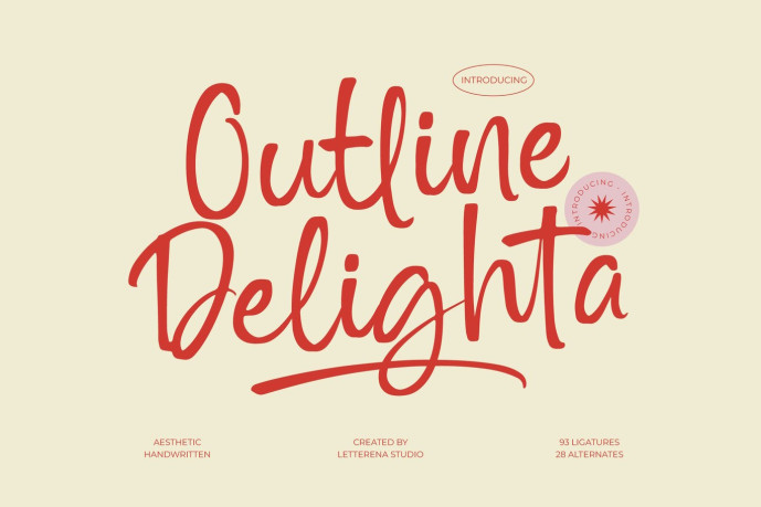 Outline Delighta – Aesthetic Handwritten Font - Free Font