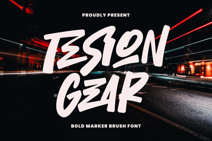 Tesion Gear Font - Free Font