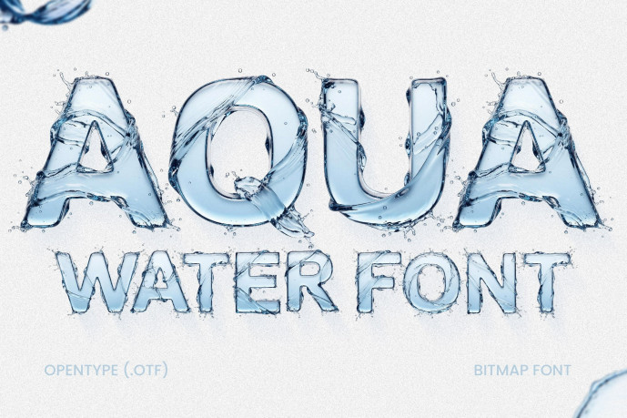 Aqua - Realistic Water Font - Free Font