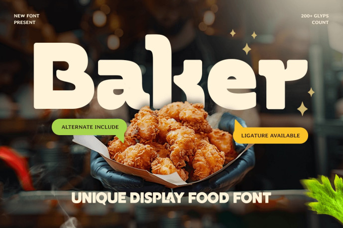 Baker - Unique Display Food Font - Free Font