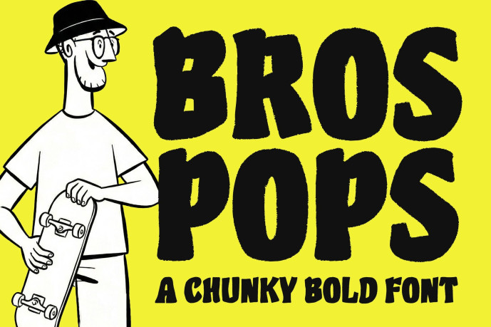 Bros Pop A Chunky Bold Font - Free Font