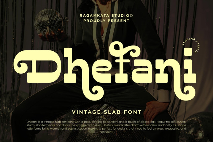 Dhefani - Vintage Slab Font - Free Font