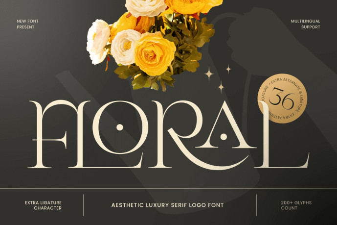 Floral - Luxury Serif Logo Font - Free Font