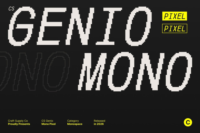 Genio Mono Pixel Font - Free Font