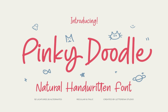 Pinky Doodle Handwriting Font - Free Font