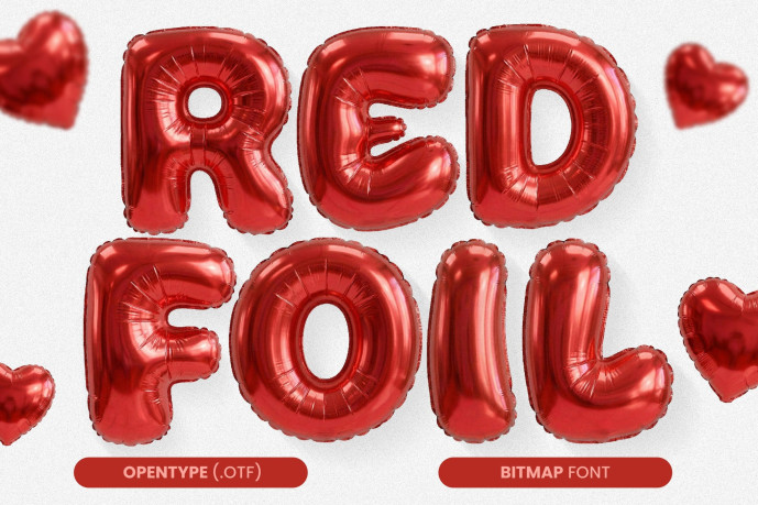 Red Foil - Valentine's Day Balloon Font - Free Font