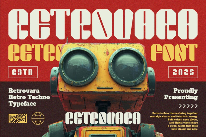 Retrovara Retro Techno Font - Free Font