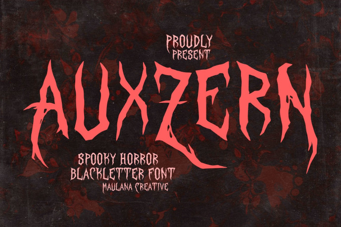 Auxzern - Spooky Horror Blackletter Font - Free Font