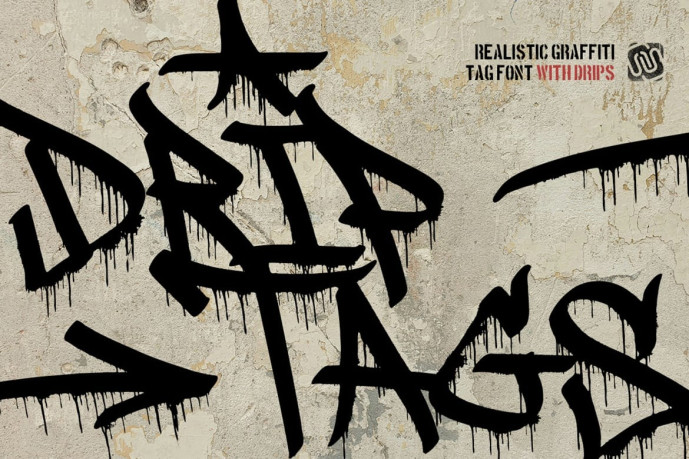 Drip Tags | Graffiti Marker Font - Free Font
