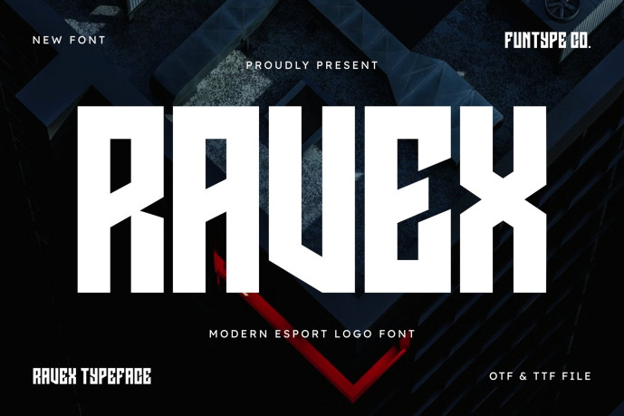 Ravex – Modern Esport Logo Font - Free Font