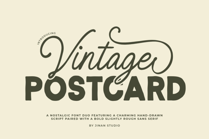 Vintage postcard Font Duo - Free Font