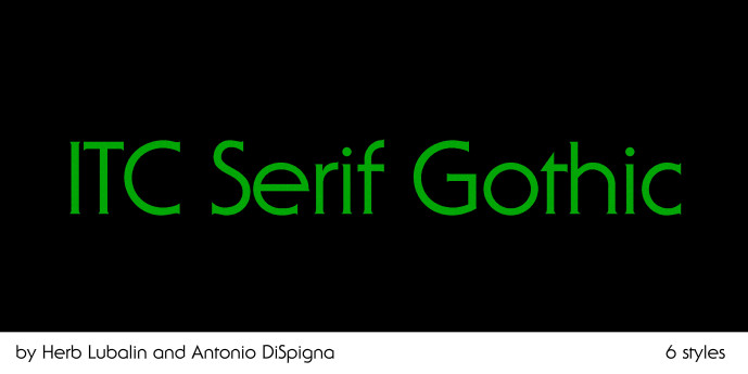 ITC Serif Gothic Font - Free Font